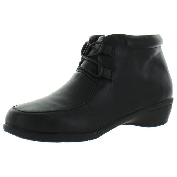 Beacon | Shoes | Beacon Womens Gloria Black Leather Ankle Moccasin ...